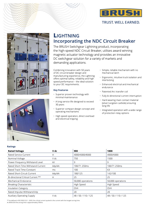 DC Switchgear - Lightning DC - BRUSH